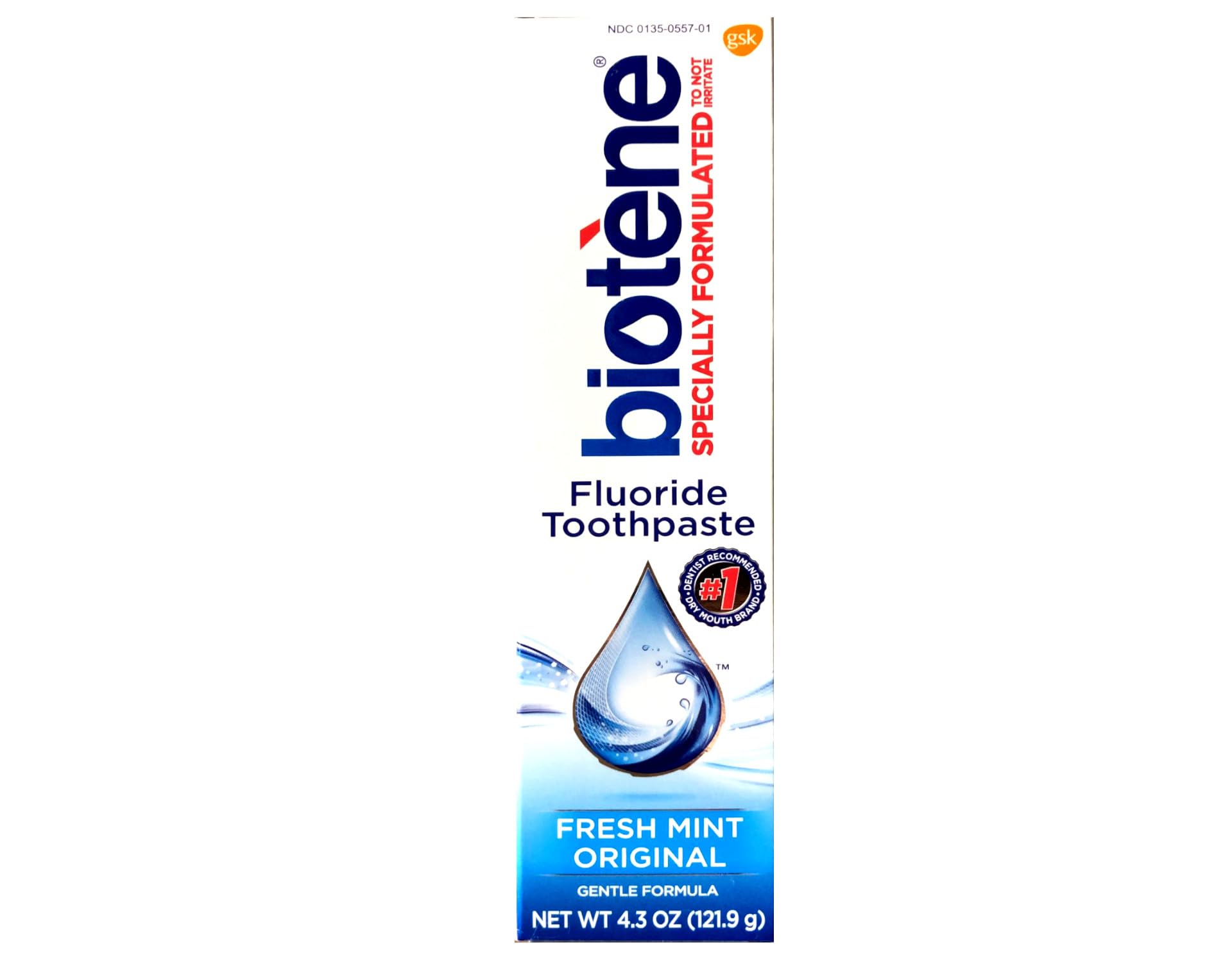 biotène Gentle Formula Fluoride Toothpaste, Fresh Mint 4.3 oz ( Pack of 3), (PPAX1366750)