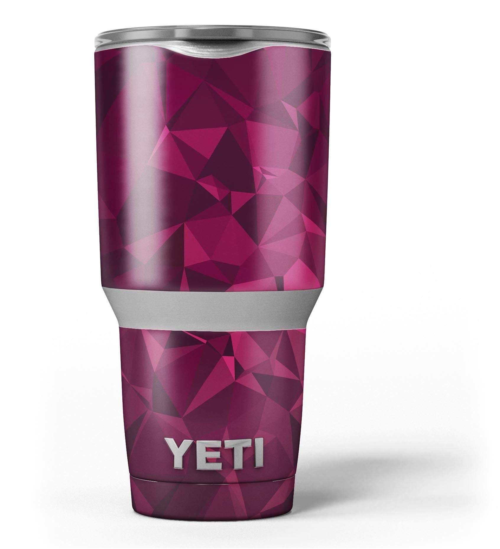 Design Skinz Pink and Red Geometric Triangles - Skin Decal Vinyl Wrap Kit compatible with the Yeti Rambler Cooler Tumbler Cups