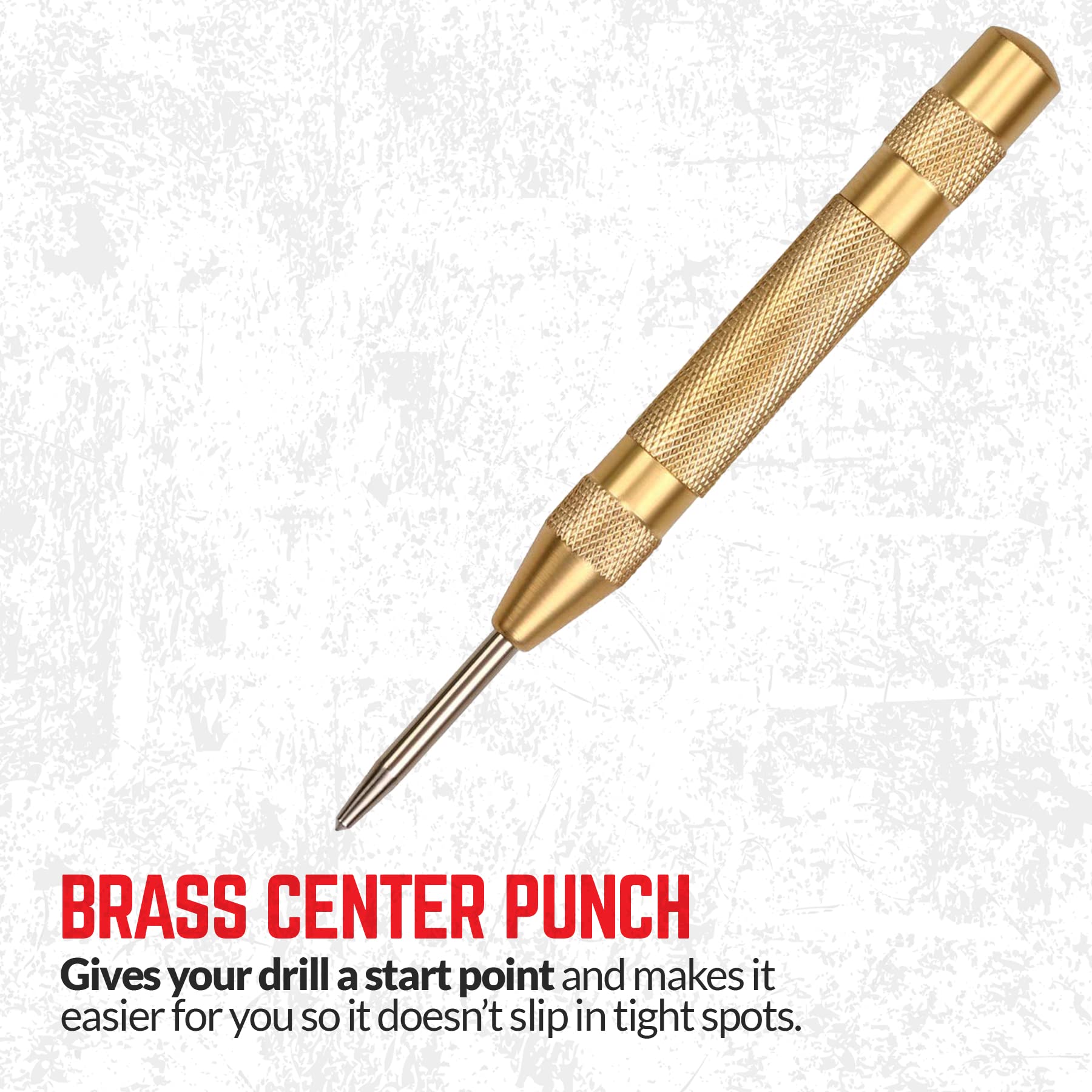 5-Piece Nail Setter Punches and Center Punch Set with Automatic Brass Center Punch and Zipper Case