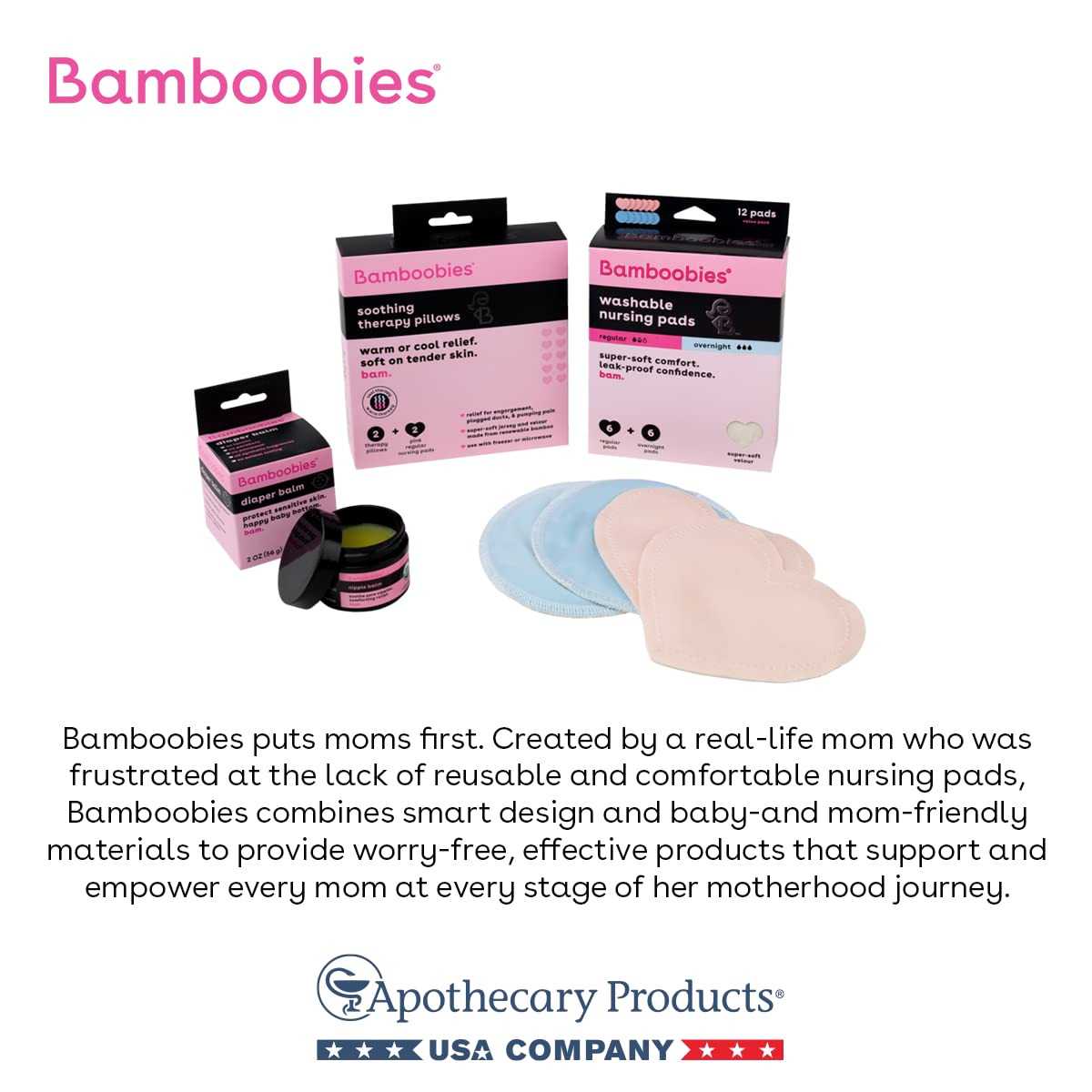 Bamboobies Ultra-Soft Velour Nursing Pads β Reusable, Washable & Leak-Proof β 2 Regular and 2 Overnight Pads for Breastfeeding