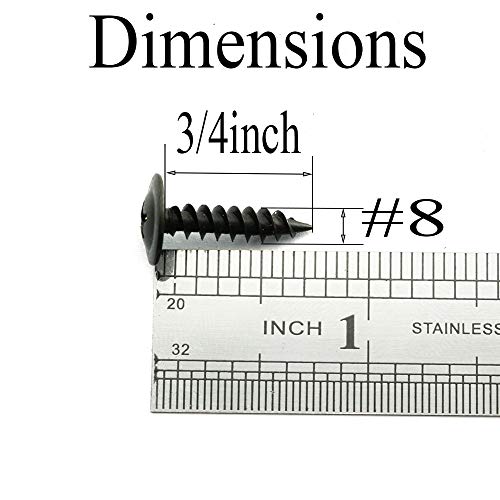 Pro Bamboo Kitchen 50pcs Phillips Truss Head Self Tapping Screws with Washers #8x3/4"
