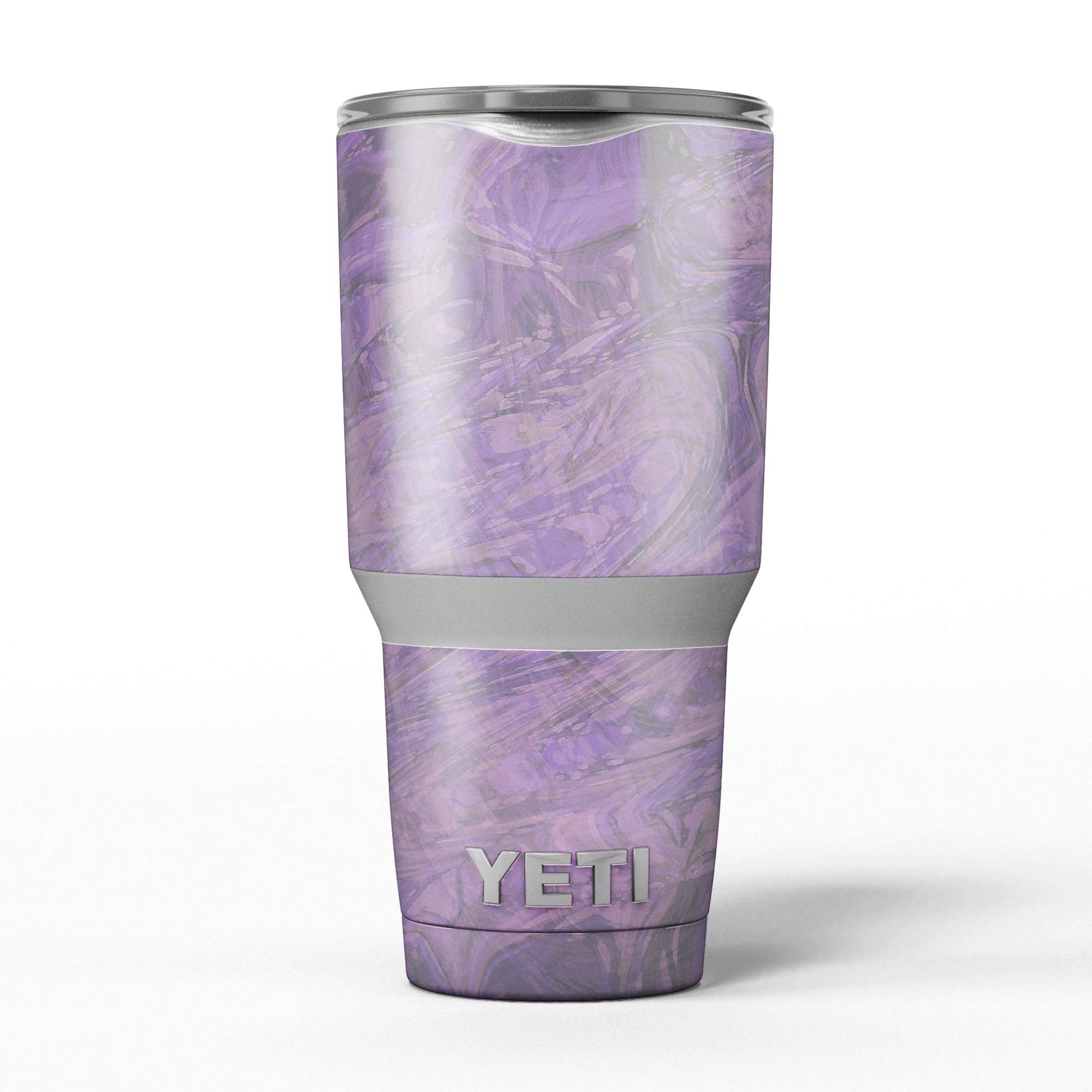 Design Skinz Purple Slate Marble Surface V30 - Skin Decal Vinyl Wrap Kit Compatible with The Yeti Rambler Cooler Tumbler Cups