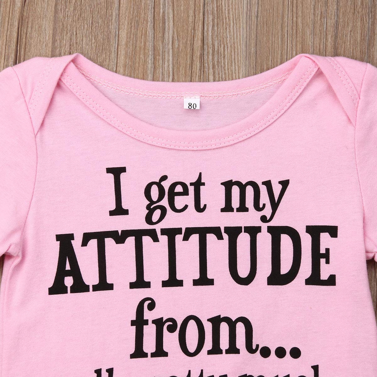Newborn Infant Baby Girls Cotton Bodysuit Funny Letter Print Romper Jumpsuit Clothes Outfits (Short Sleeve, 0-6 Months)