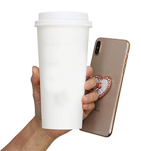 Cell Phone Ring Holder,360° Rotation Diamond Metal Finger Ring Grip for iPhone iPod iPad Samsung Galaxy and Other Smartphones (Rosegold)