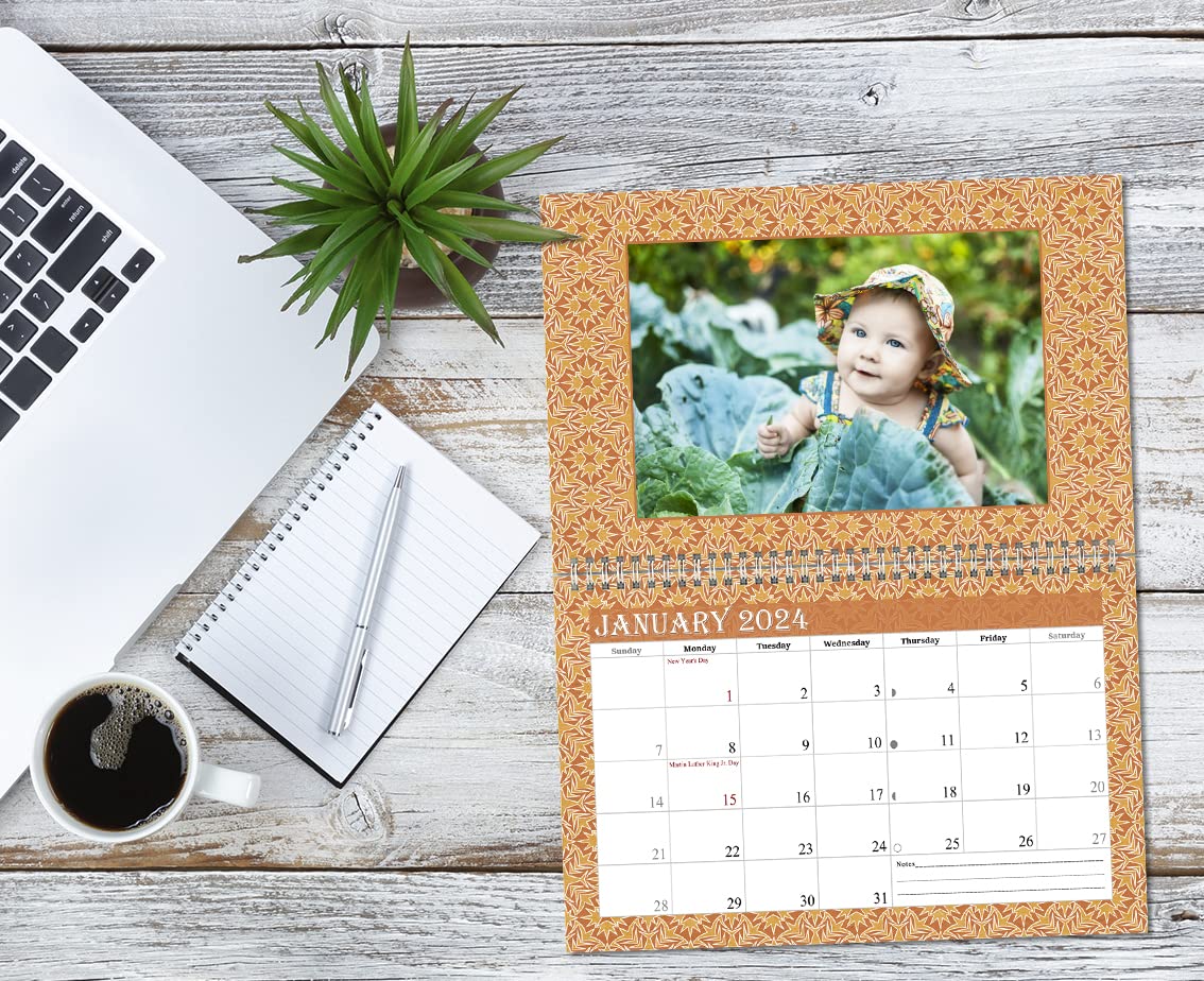 2024 Photo Frame Wall Spiral-bound Calendar (Add Your Own Photos) - 12 Months Desktop/Wall Calendar/Planner - (Edition #09)