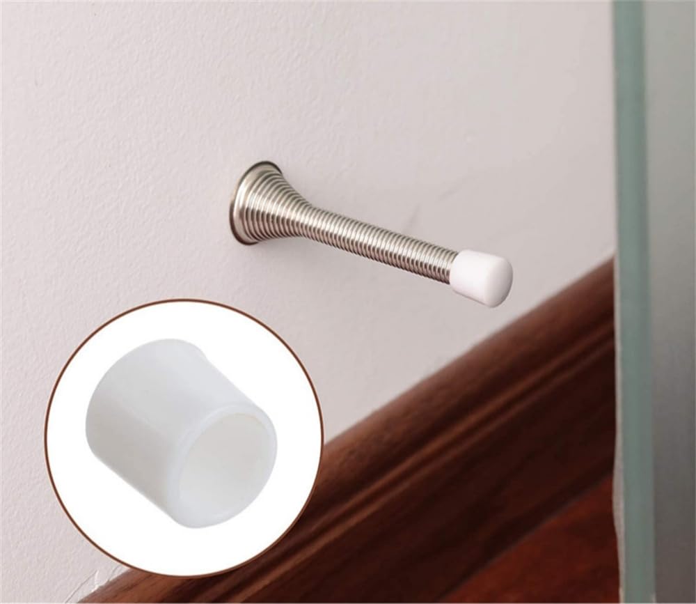 24 Pcs Premium Rubber Door Stop Stud Replacement Tips β Doorstopper Bumpers, Springe Hinge End Caps for Wall & Floor Protection β Universal Size (White)