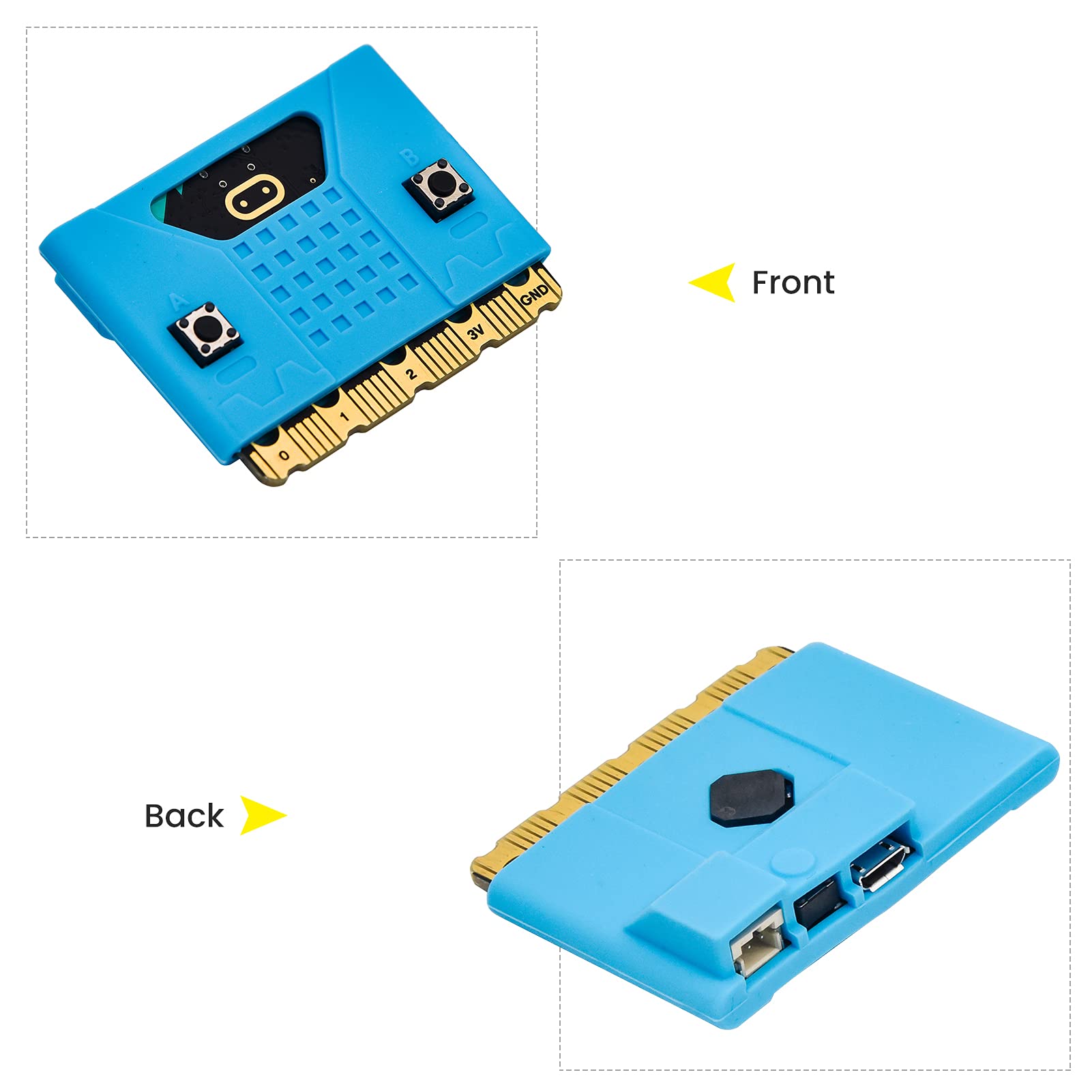 KEYESTUDIO Basic Starter Kit for BBC Micro bit V2, Graphical Programming Built-in Compass, Buttons, LED Matrix Display + Battery Holder & USB Cable for Microbit
