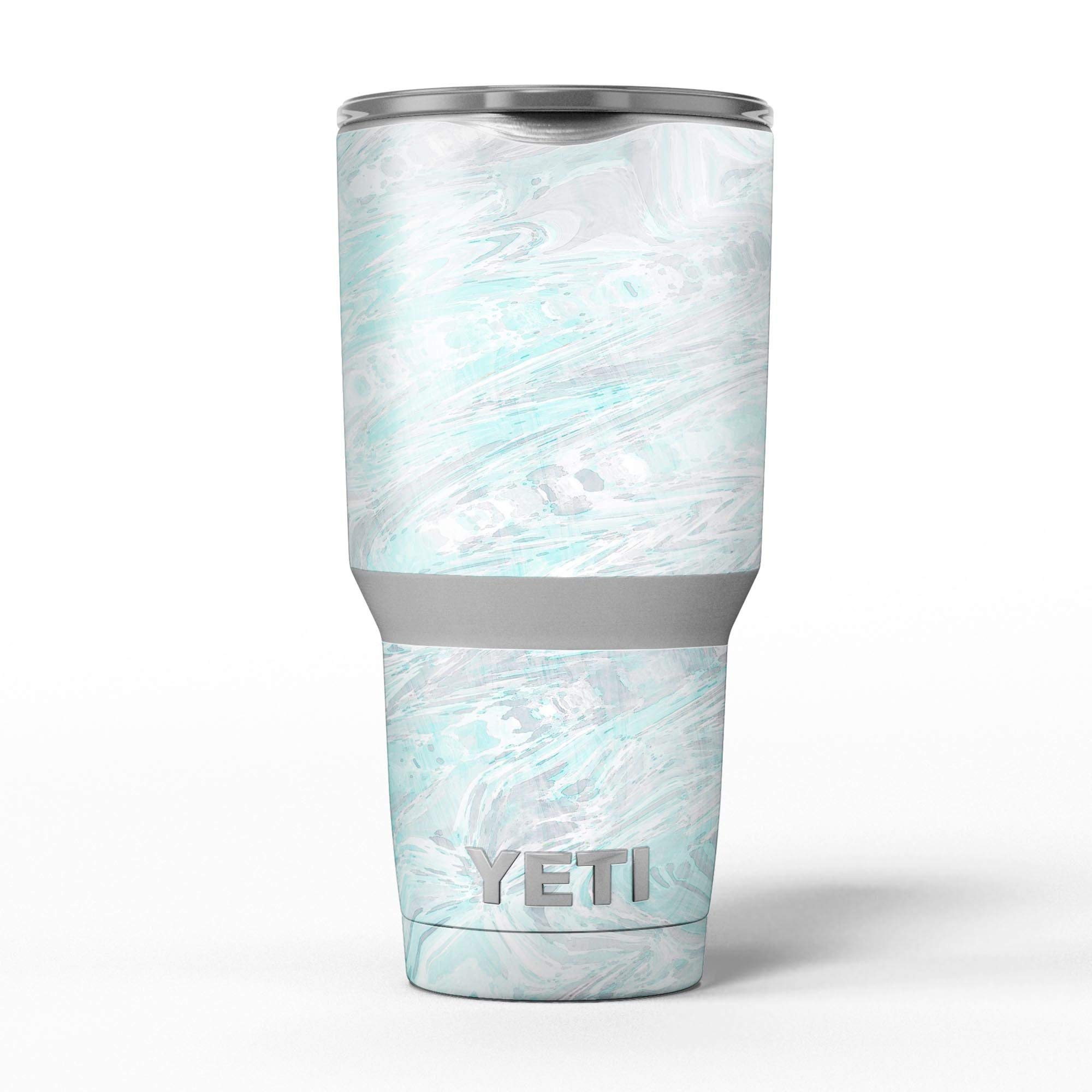 Design Skinz Teal Slate Marble Surface V39 - Skin Decal Vinyl Wrap Kit Compatible with The Yeti Rambler Cooler Tumbler Cups