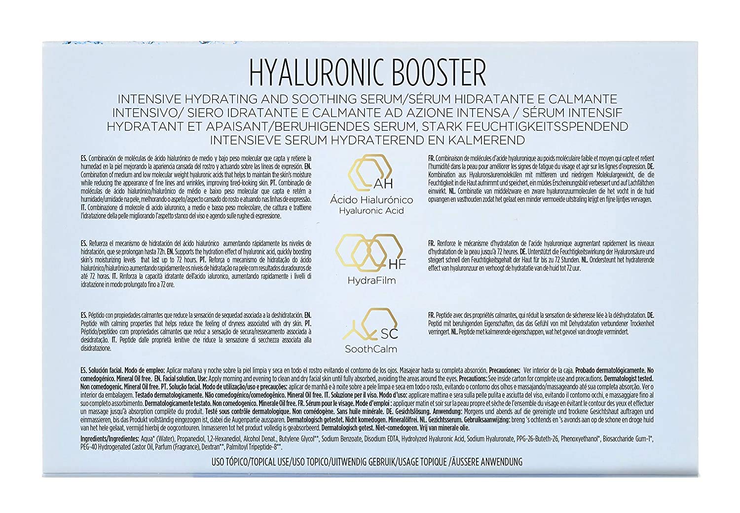 ISDIN Hyaluronic Booster Deep Hydration with Peptide Serum Ampoules, 10 Count
