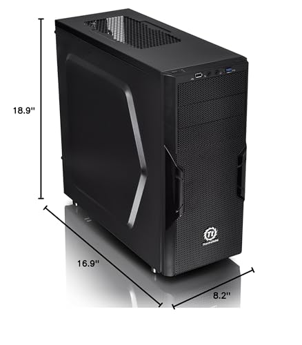 Thermaltake Versa H22 Black ATX Mid Tower Perforated Metal Front and Top Panel Gaming Computer Case 2.0 Edition with One 120mm Rear Fan Pre-Installed CA-1B3-00M1NN-A0