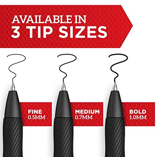 SHARPIE S-Gel 2096136 S-Gel Retractable Gel Pen, Bold 1 Mm, Red Ink, Black Barrel, Dozen
