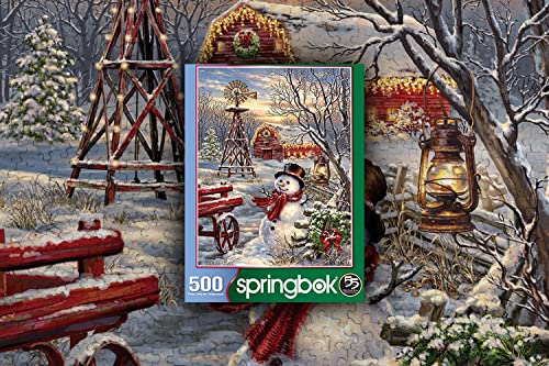 Springbok 500 Piece Jigsaw Puzzle Winter Windmill - Made in USA