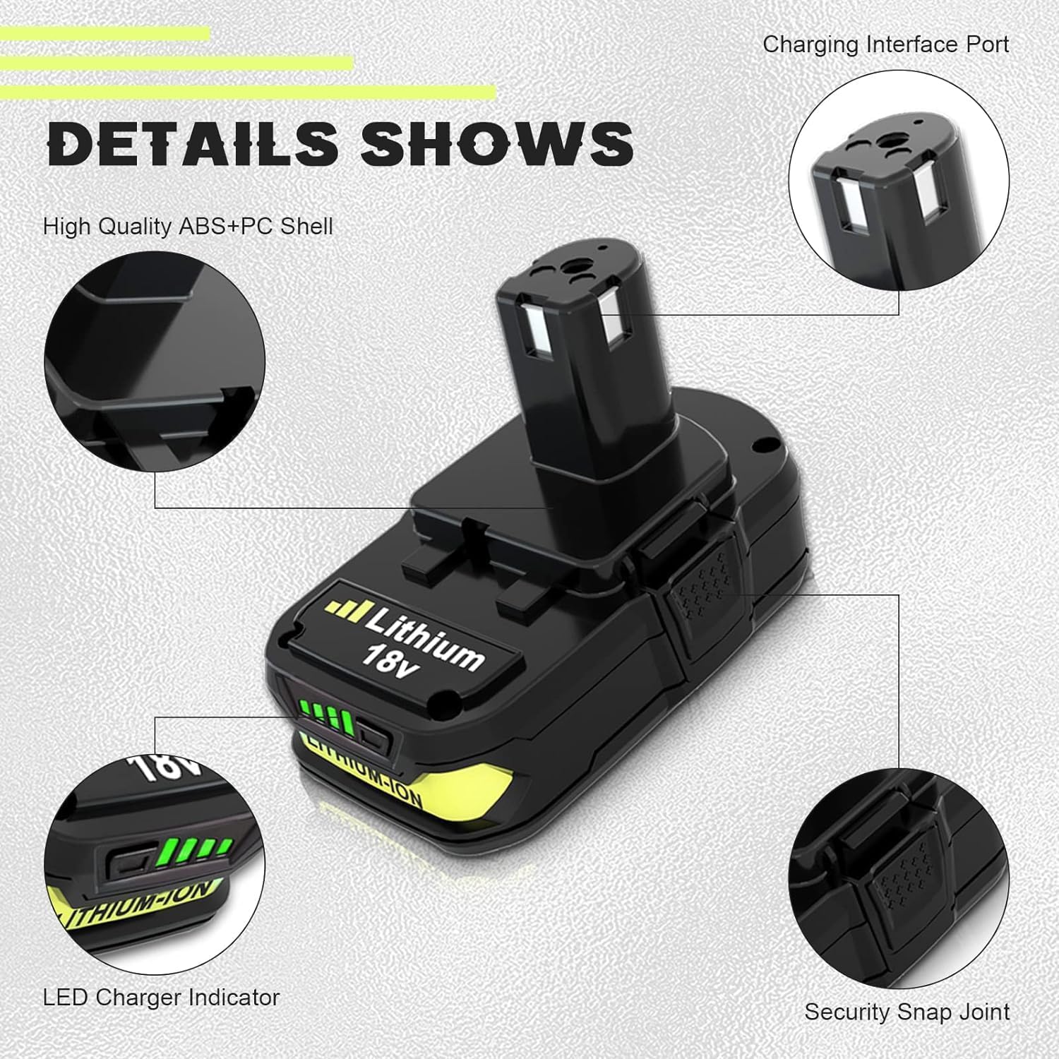 3000mAh 18V P102 P108 Li-ion Replacement Battery for Ryobi 18 Volt Battery Lithium-ion Plus Battery Max P102 P108 P103 P105 P107 P109 P104 Compatible with Ryobi 18Volt Power Cordless Tools (2 PACK)