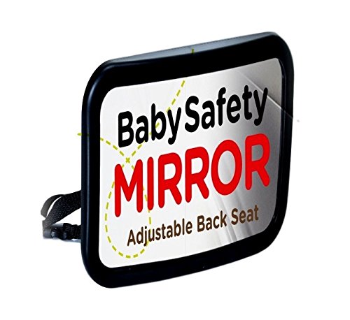 Bixon Baby Safety Mirror Orange – Shatterproof Back-Seat Wide Convex Mirror for Infants; Easy Fitting to Keep Baby in Sight, Clearer View with Allowed Rotation