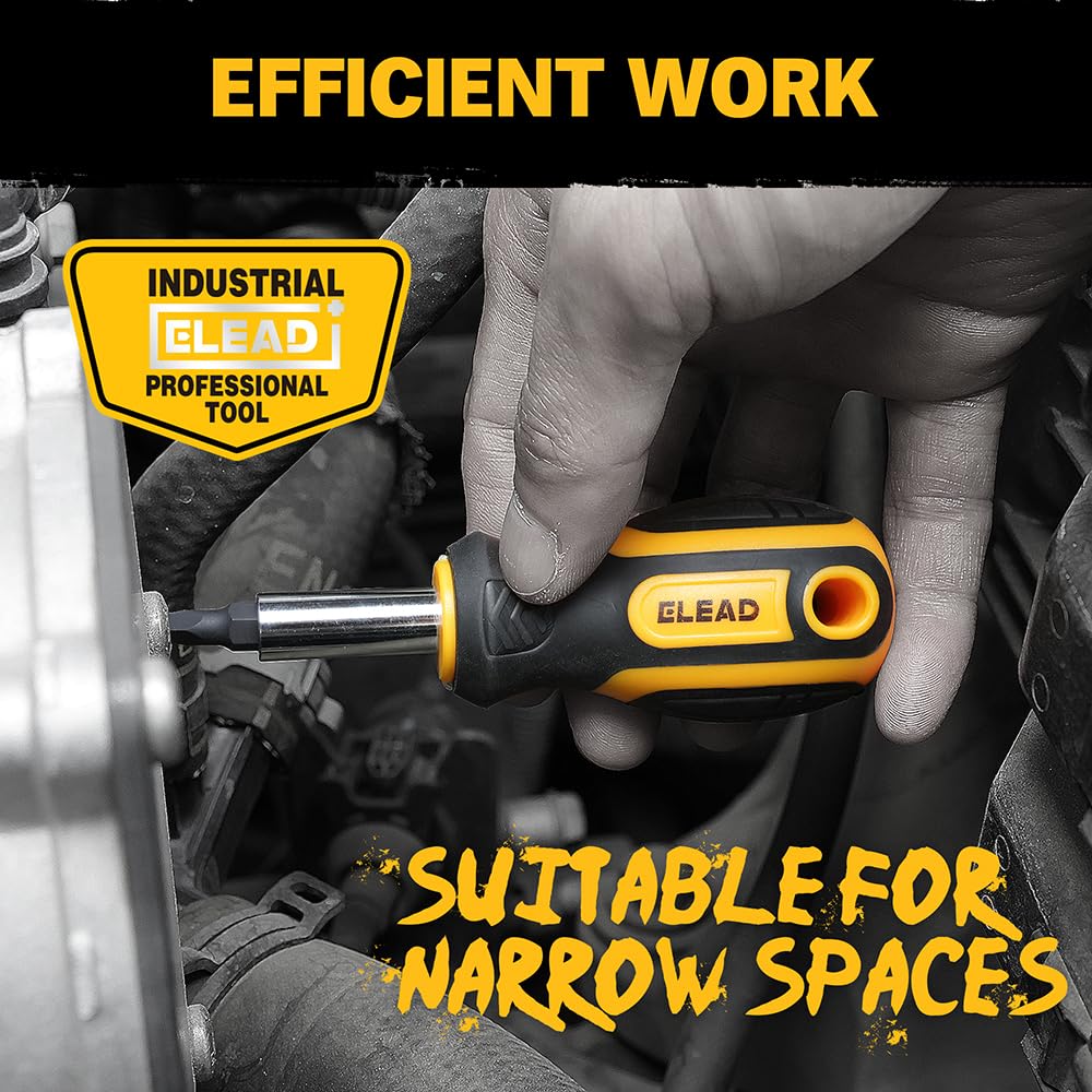 26-Piece Magnetic Screwdriver & Bit Set - Strong Magnetic Bit Holder and Screwdriver Bits, Durable & Versatile, Ergonomic Cushion Grip 95mm & 210mm Handles, Torx, Square, Phillips, Slotted Bits