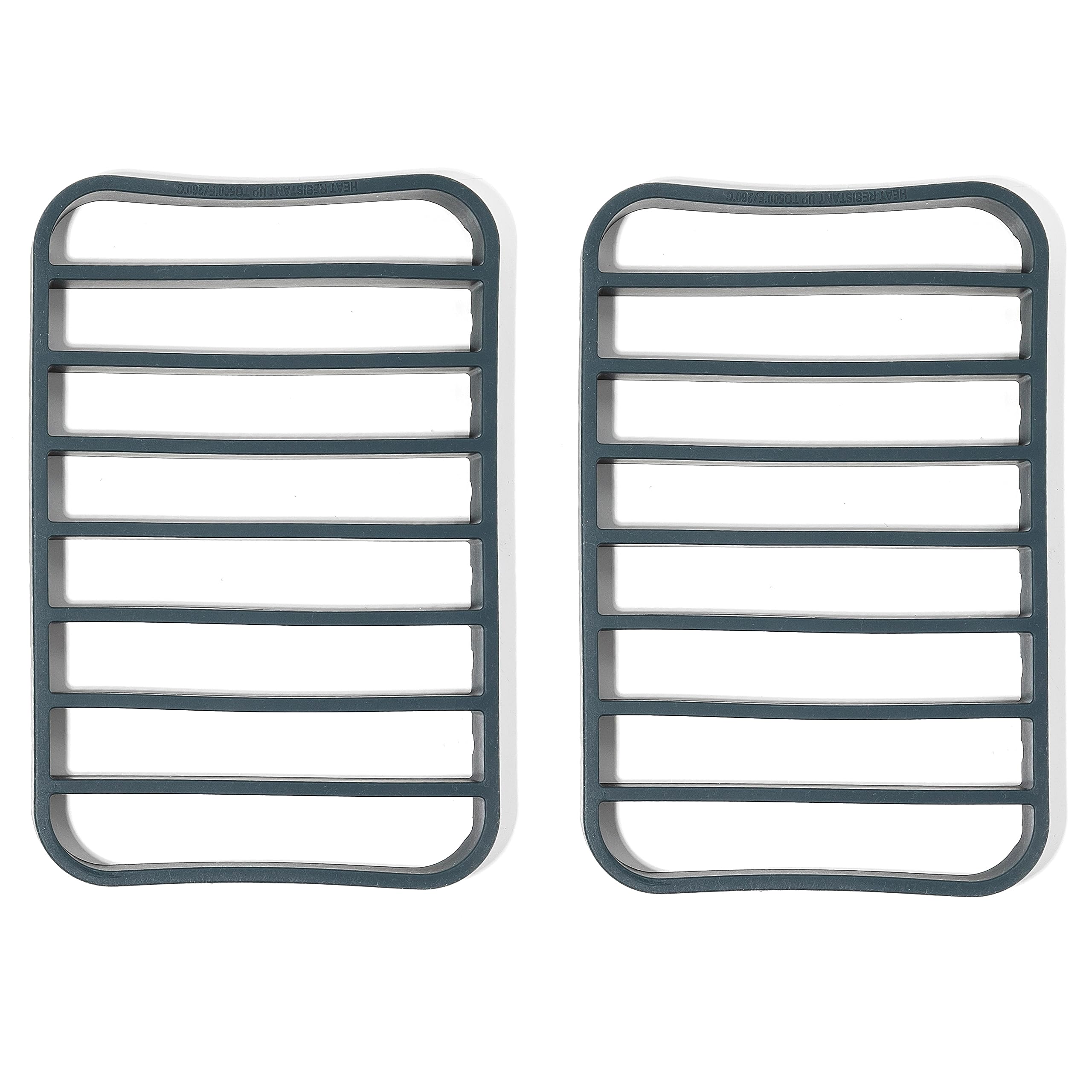 The Silicone Kitchen Silicone Roasting Rack Pan, Dishwasher Safe, BPA Free, Non-Toxic, 7 in by 10.75 in, Navy, 2 Pack