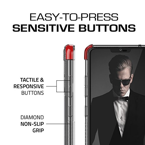 Ghostek Covert Hybrid Bumper Case Gel Corners Designed for LG G7 ThinQ - Red