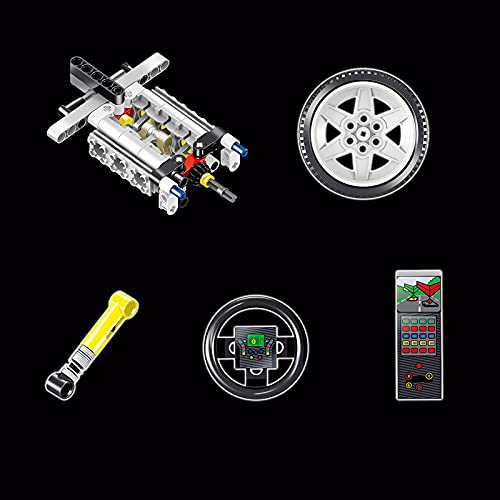 Brick Construction Toy, Technique Building Blocks and Engineering Toy, Adult Collectible Model Cars Kits to Build, 1:12 Scale Racing Car Model 1620 Pieces