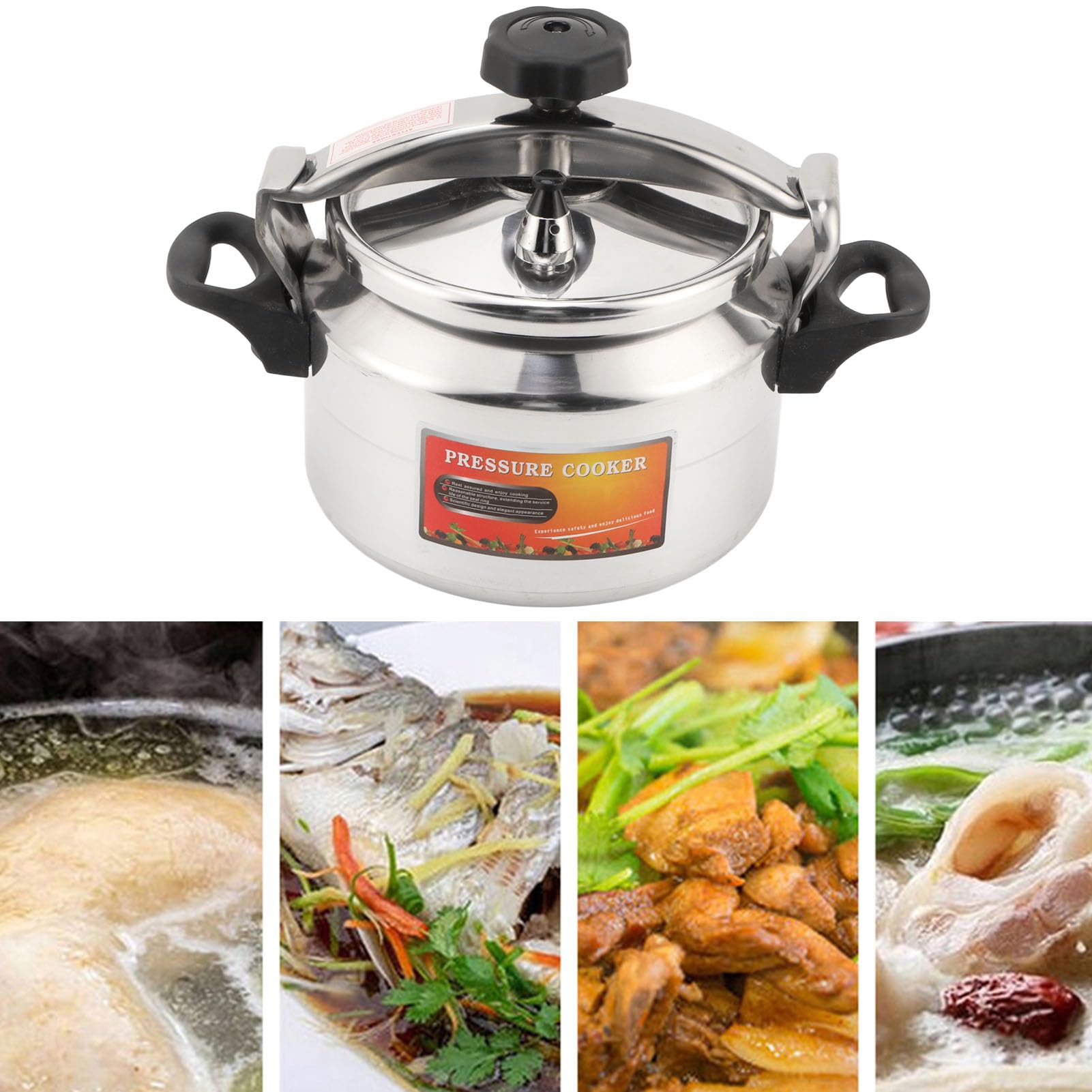 3L Pressure Cooker Aluminum Alloy, Cooking Explosion Proof Pressure Cooker Universally Suitable for Gas Stoves, Flat Top Stove