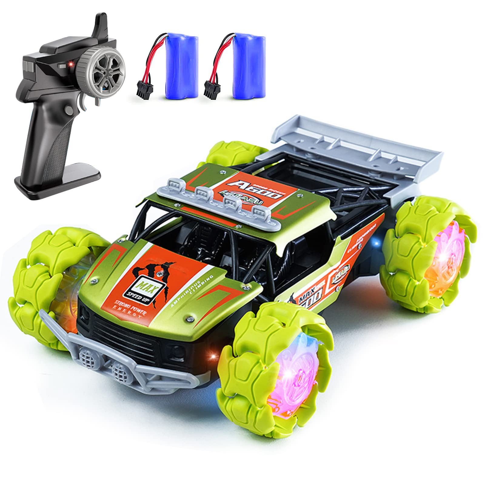Agekub 1:12 Remote Control Monster Truck for Boys RC Monster Trucks Toys High Speed Music RC Stunt Car 2.4 GHZ Hand Controlled Rock Crawler RC Toy Car Gift for Kids