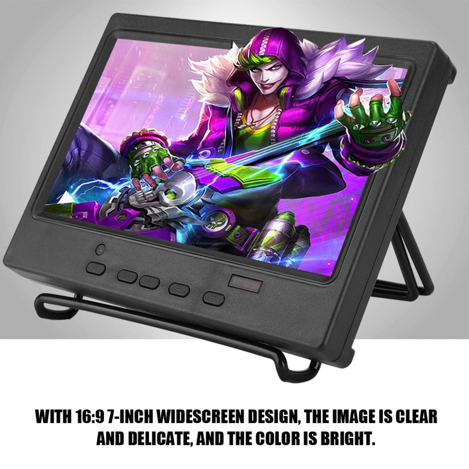 Monitor, 7 Inch Portable Monitor, 1024x600 Multifunction Display for , car Display, CCTV, +VGA + Input, Support Remote Control(US)