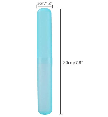 LASSUM 4 Pcs Colorful Plastic Toothbrush Case Portable Toothbrush Case Holder for Daily and Travel Use