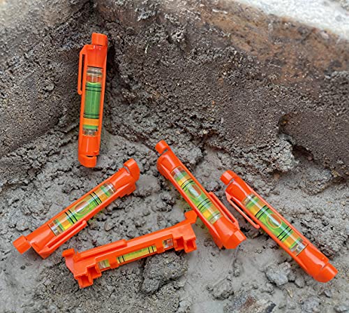 5Pcs Hanging Line Level String levels Tools Used for Layout Brick Working, Site lining, Flooring Decking, Ground, Shed Base, Backyard, Fence, Pier Drainage Slopes Etc. (Red, Set B)