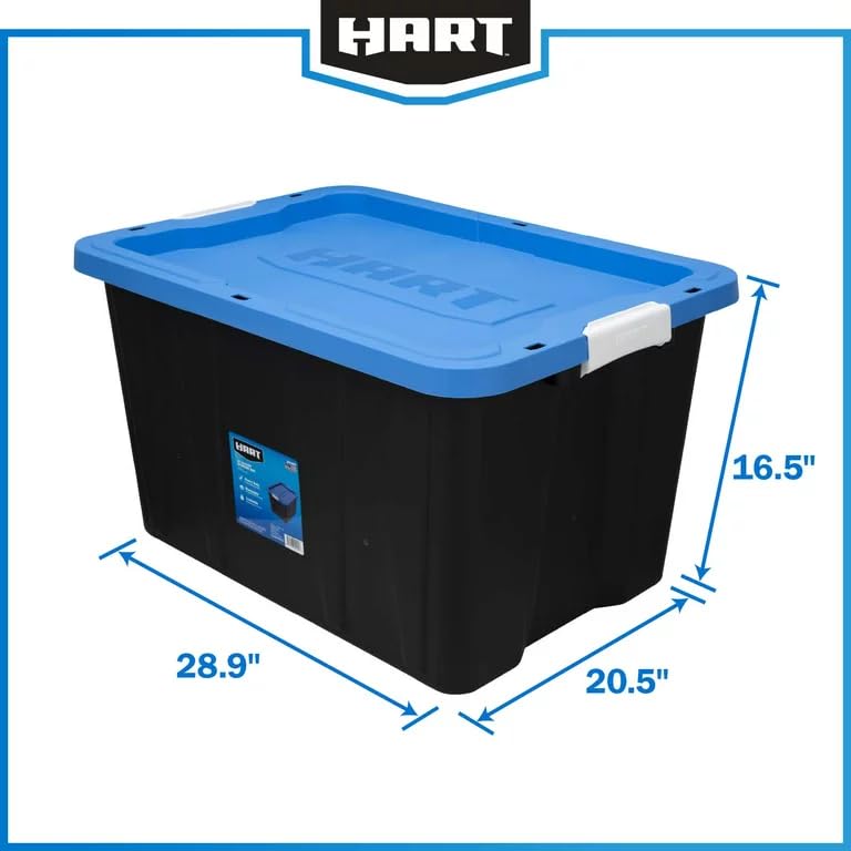 27 Gallon Heavy Duty Latching Plastic Storage Bin Container, Black