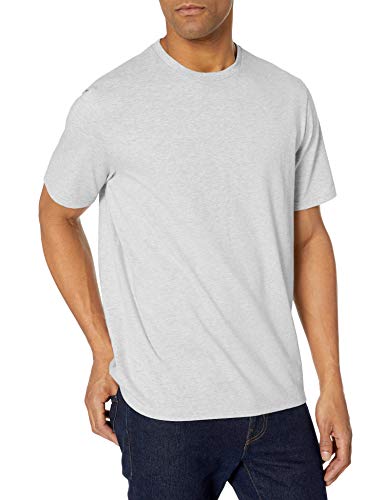 Amazon Essentials Men's Short-Sleeve Crewneck T-Shirt, Pack of 2, Bright Green/Light Grey Heather, Large