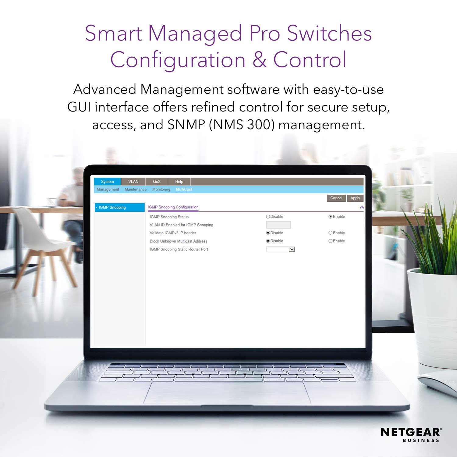 NETGEAR 8-Port Gigabit Ethernet Smart Switch (GS108T) - Managed, with 1 x PD Port, Optional Insight Cloud Management, Desktop or Wall Mount, Silent Operation, and Limited Lifetime Protection