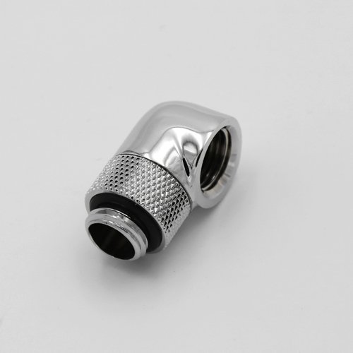Barrow G1/4" Male to Female Extender Fitting, 90 Degree Rotary, Silver Shiny, 4-pack