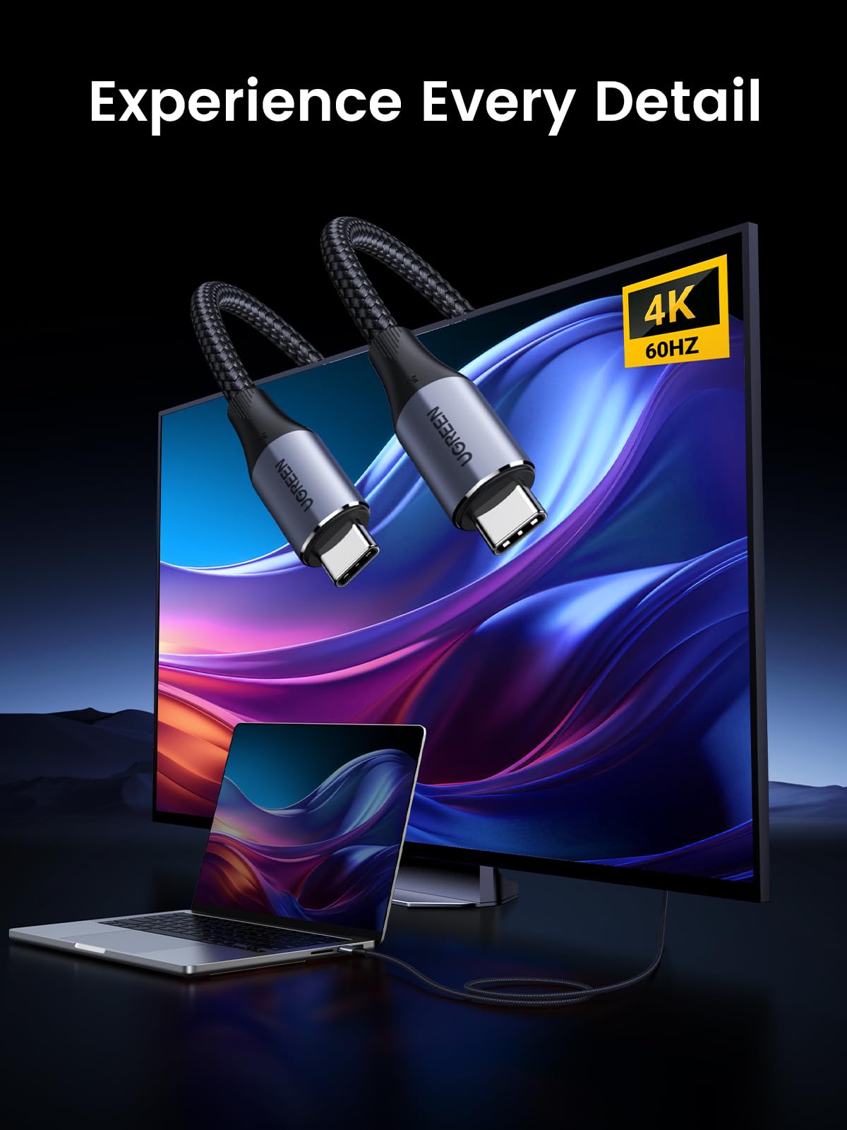 UGREEN USB C to USB C 3.2 Gen 2 Cable, 4K Video Monitor Display USB C Cable 10Gbps Data Transfer, 240W PD Fast Charging for iPhone 16/15, Samsung Galaxy S24/S23, MacBook Pro, iPad Pro, Dell XPS, 3.3FT