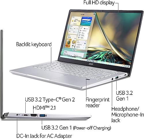 Acer 2023 Newest Swift X Laptop, 14" FHD Display, AMD Ryzen 7 5825U Processor, NVIDIA RTX 3050 Ti, 16GB RAM, 1TB SSD, 13 H of Use, Fingerprint Reader, Wi-Fi 6, Backlit KB, Thin & Light, Windows 11