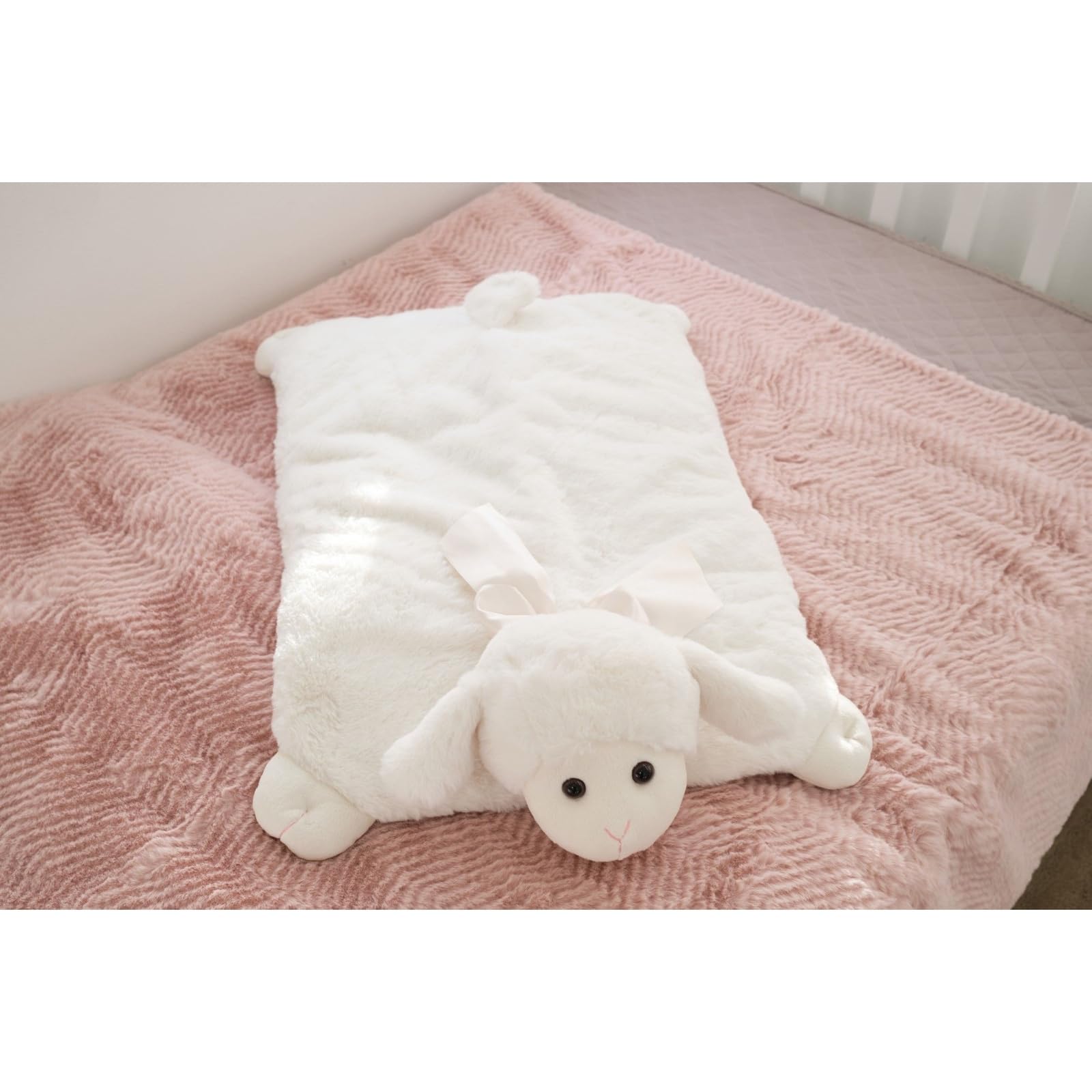 Bearington Baby Lamby Plush Animal Tummy Time Mat
