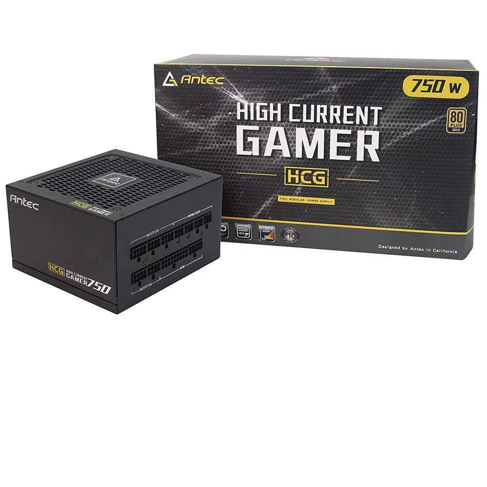 Antec HCG750 Gold Power Supply 750 Watts 80 PLUS Gold PSU with Full Modular, 120mm FDB Fan, Japanese Capacitors, ATX12V 2.4, 10 Years Support