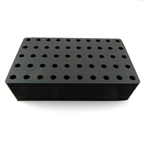 Polar Whale Test Tube Rack Black Foam Storage Rack Organizer Stand Transport Holds 50 Tubes Fits up to 10mm Diameter