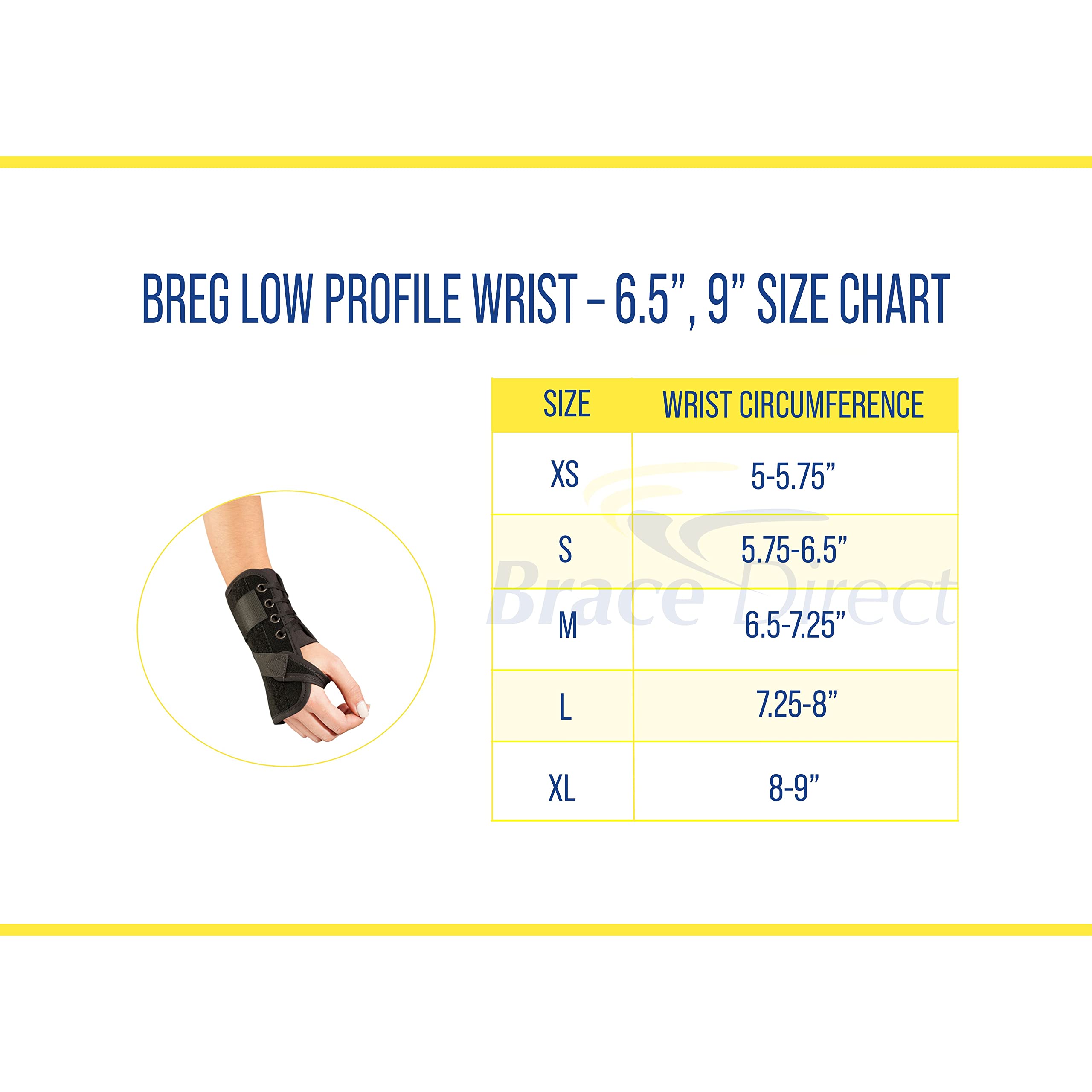 Breg Low Profile Wrist Brace 6.5” (Right Hand, Medium)