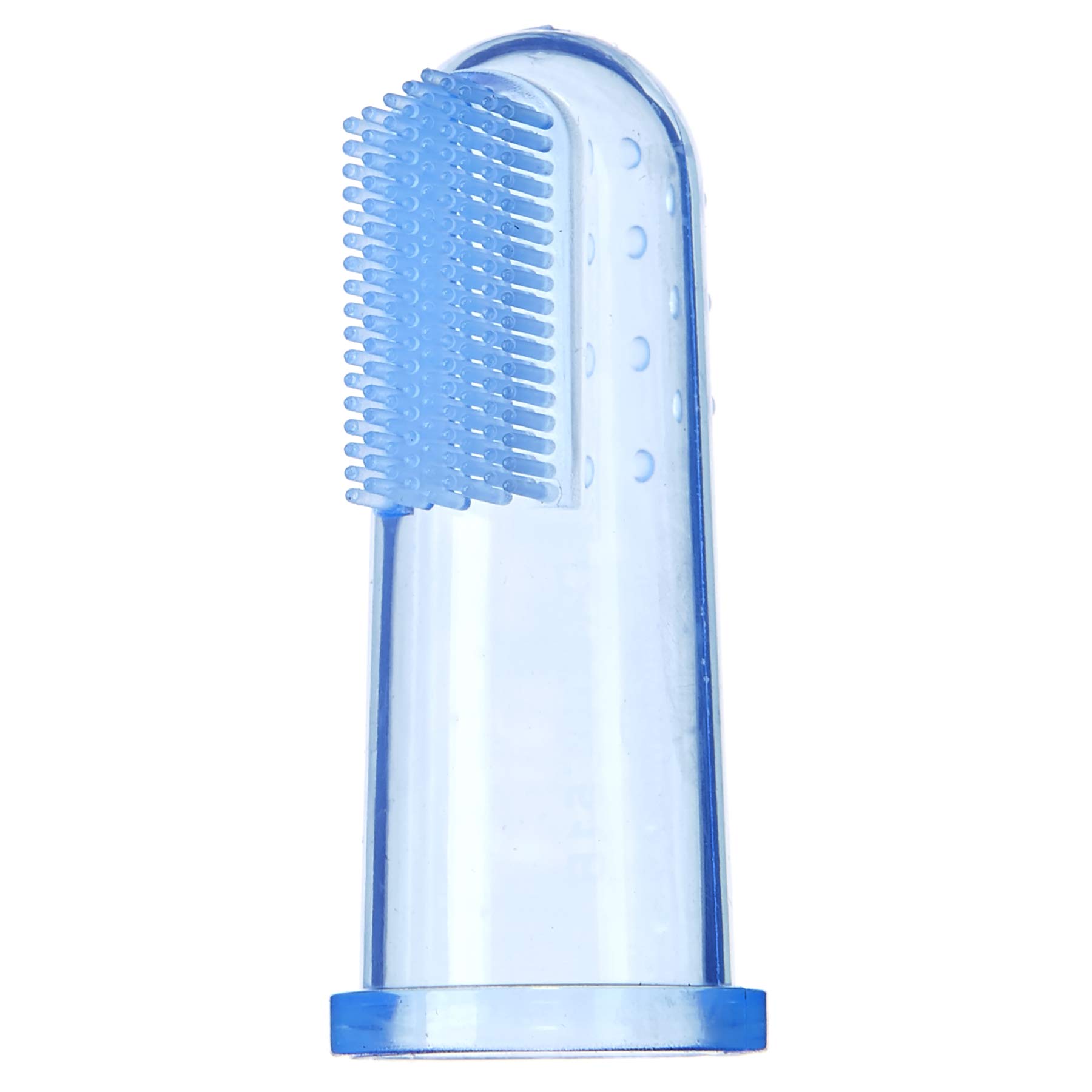 Brilliant Baby Finger Toothbrush - Silicone Gum Massager and Teether Brush for Infant-Toddler, 3 Months Old and Up, Blue/Clear, 2 Count