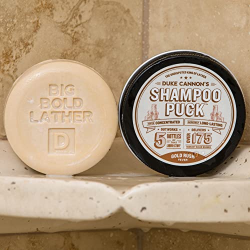 Duke Cannon Supply Co. Men's Shampoo Puck, Gold Rush - Over 175 Washes, Sulfate-Free, 4.5 oz (Pack of 1)