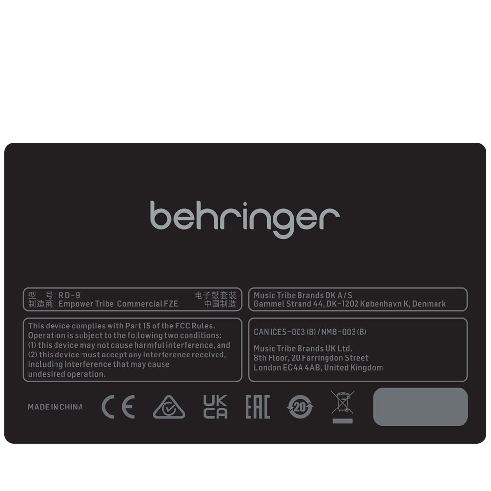 Behringer RHYTHM DESIGNER RD-9 Classic Analog/Digital Drum Machine with 11 Drum Sounds, 64-Step Sequencer, Wave Designer and Dual-Mode Filter