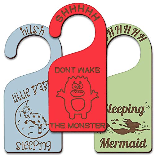 LaserQuick Custom Hanging Door Knob Signs-(Baby Themed)-Celeb City Purple