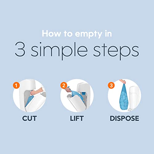 Diaper Genie Complete Diaper Pail (Blue) with Antimicrobial Odor Control | Includes 1 Diaper Trash Can, 1 Refill Bags, 1 Carbon Filter