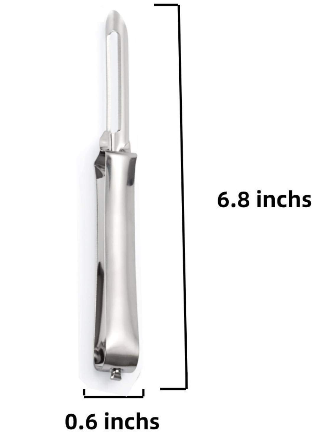 2 Pack Kitchen Vegetable Peeler, Stainless Steel Rotary Peeler for Carrot and Fruit, with Ergonomic and Control Handle-Dishwasher Safety Potato Peelers