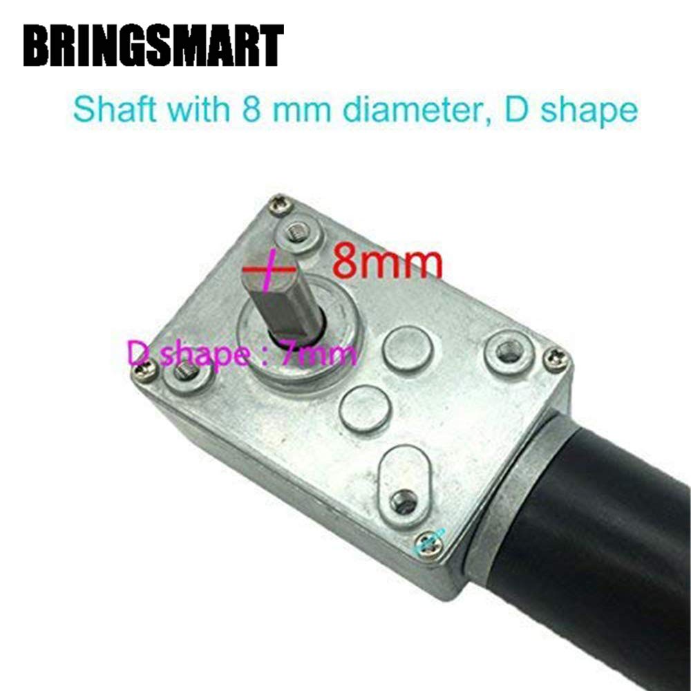 BRINGSMART 12V 12rpm DC Worm Gear Motor 70kg.cm High Torque Self-Locking Reversed Mini Turbine Geared Motor for DIY Robot Rotating Table Door Lock Curtain Machine (12V 12rpm)