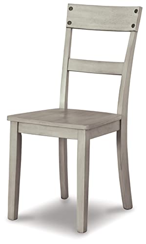 Signature Design by Ashley Loratti Modern Farmhouse Weathered Wood Dining Chair, 2 Count, Gray