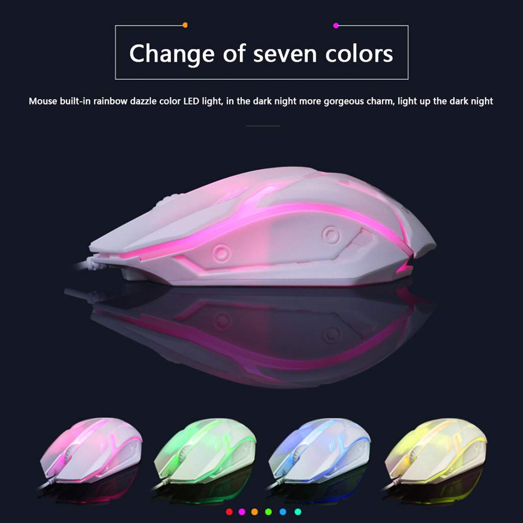 QYIYA GTX300 USB Wired 104 Keys RGB Backlight Ergonomic Gaming Mouse Keyboard Set,Black