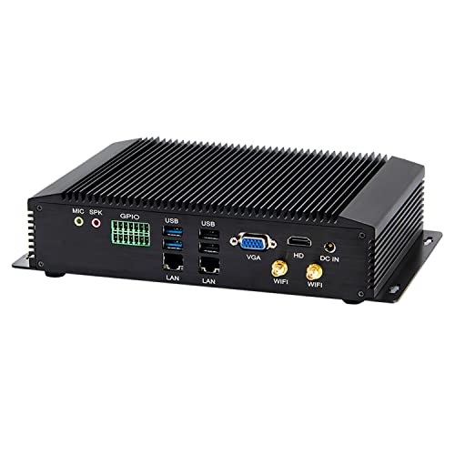 HUNSN Industrial PC, Fanless Mini Computer, Windows 11 or Linux Ubuntu, 4G, WOL, Watchdog Supported, I3 6006U 6157U, IM06, 2 x LAN, GPIO, 6 x COM RS232 422 485, 8G RAM, 128G SSD