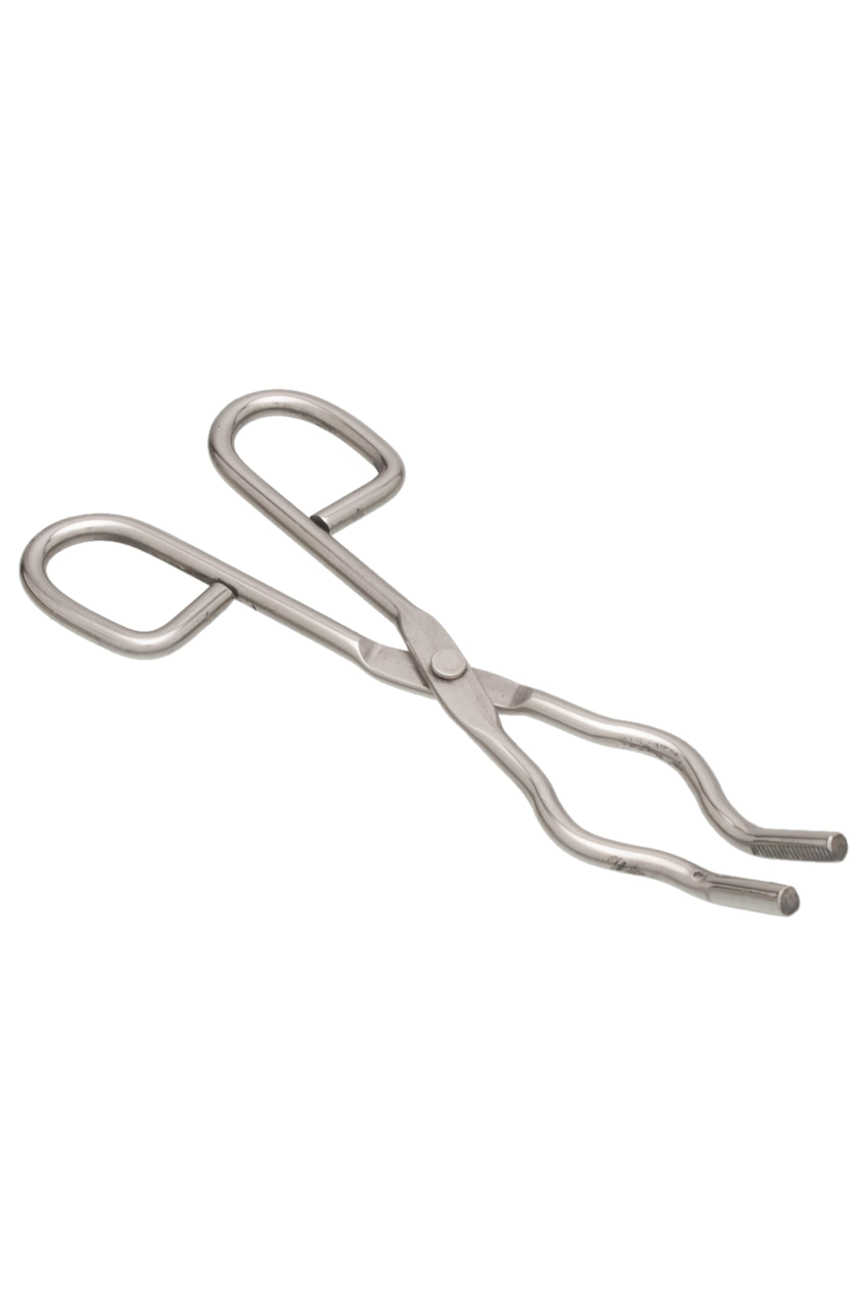 EISCO Crucible Tongs, with Bow - 4" Capacity - Stainless Steel - Flat Ends - 8.25" in Length