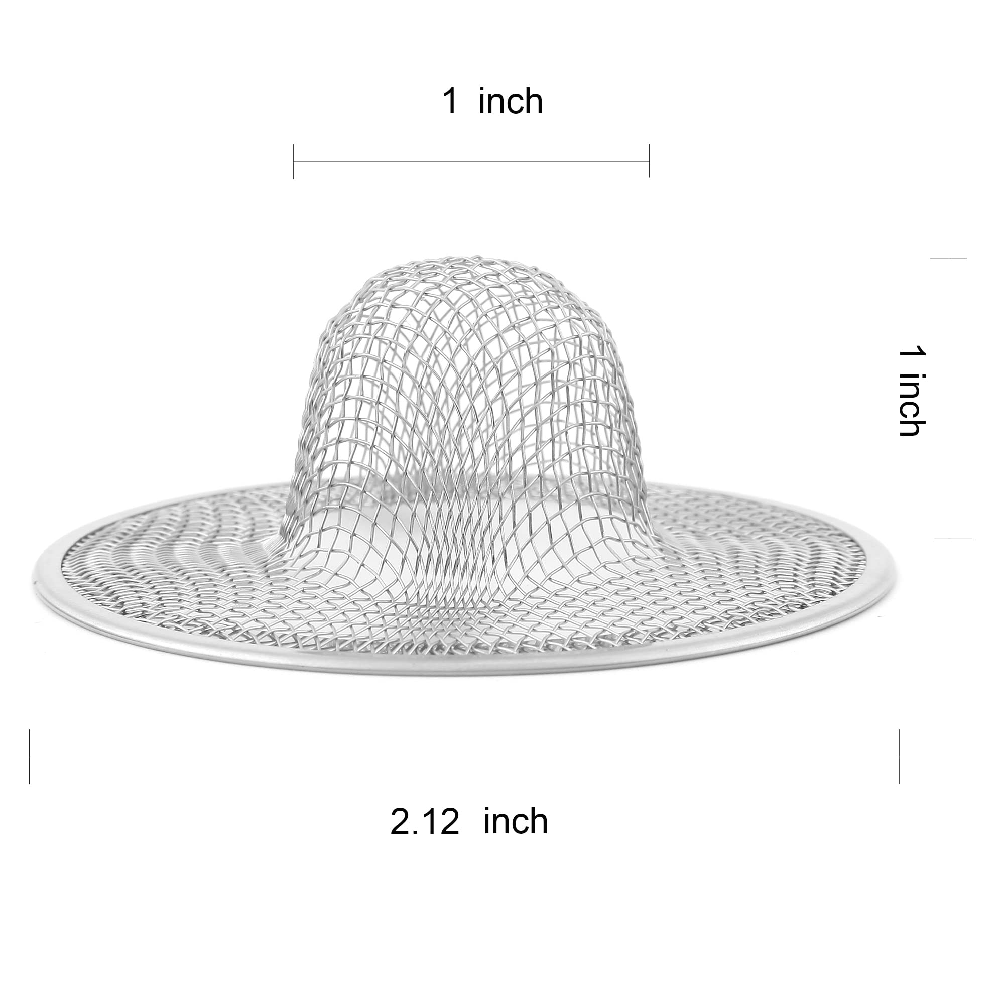 2pcs Mesh Bathroom Lavatory Sink Strainer, Stainless Steel Slop Basket Filter Trap, 2.25" Top / 1" Sink Strainer, Bathroom Wash Basin Balcony Drain Hole, Utility, Slop, Laundry, RV and Lavatory