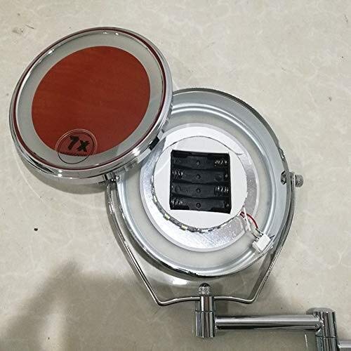 KXA Bathroom Vanity Mirrors Illuminated Makeup Mirror Wall Mounted Makeup Mirror 7X Magnification 8'' Two-Sided Swivel Extendable Bathroom Mirror Shaving Mirrors Nickel Finish Makeup Mirror